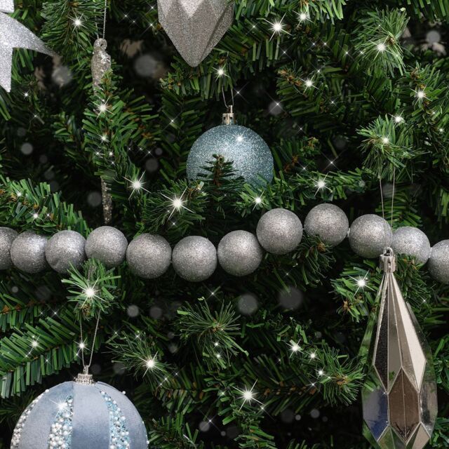 Silver Glitter Ball Garland - 200cm by Debenhams | ufurnish.com