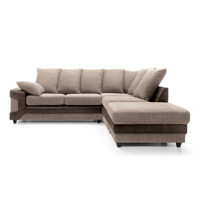 Dino Corner Sofa in Brown Right Facing by Debenhams | ufurnish.com