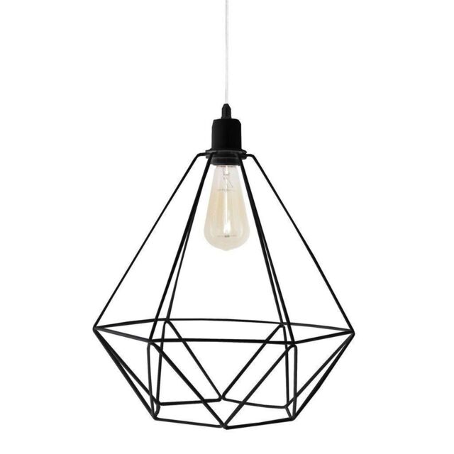 Karo Wire Frame Pendant Ceiling Light Black 35cm by Debenhams ...
