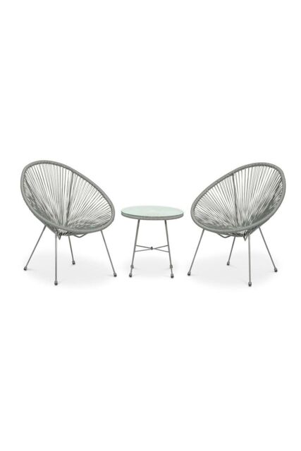 Monaco 3pc Egg Chair Bistro Set by Debenhams | ufurnish.com