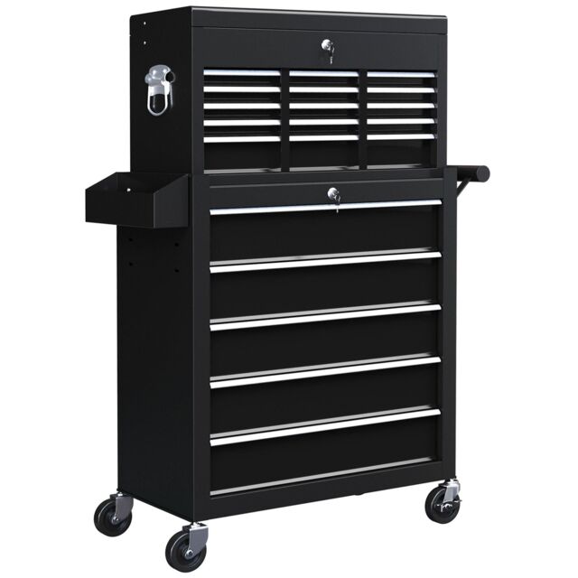 Rolling Tool Cabinet w/14 Drawers Lockable Tool Chest&Roller Cabinet ...