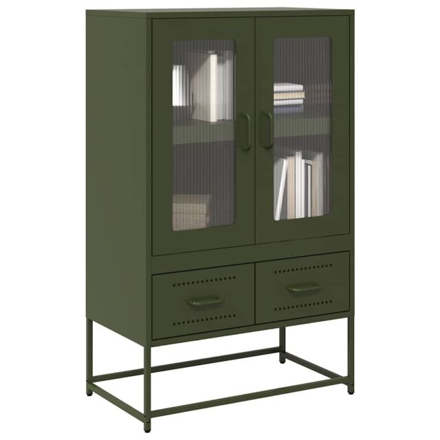 Berkfield Home Highboard Olive Green 68x39x111.5 cm Steel by Debenhams ...