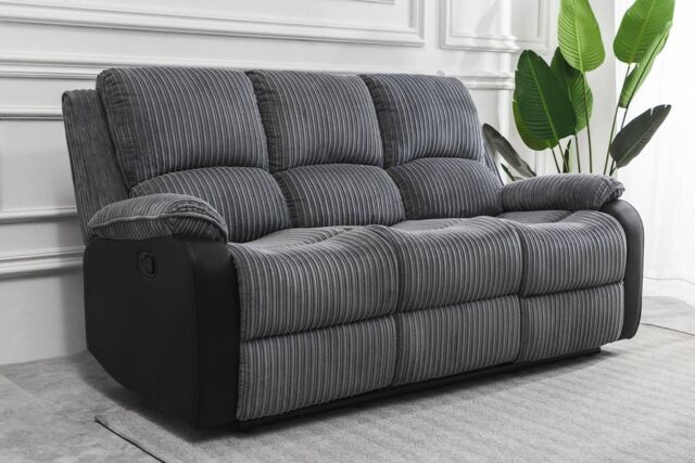 Boston Plush 3 Seater Manual Recliner Sofa by Debenhams | ufurnish.com