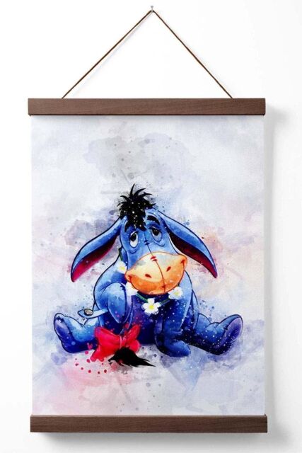 Eeyore Watercolour Winnie the Pooh Poster with Walnut Hanger by ...