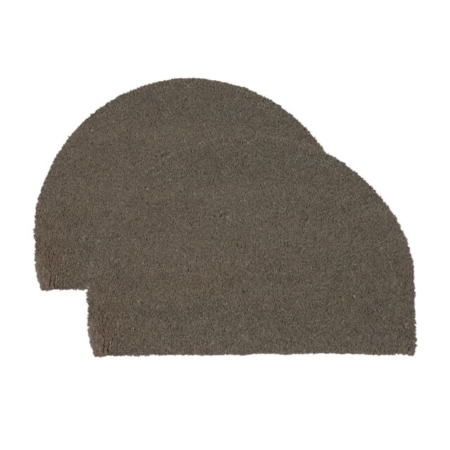 Nicola Spring Coir Half Moon Door Mats - 60 x 40cm - Grey - Pack of 2 ...