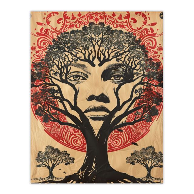 "Artery8 Face in Trees Mystic Mother Earth Hippy Tribal Wall Art Print ...