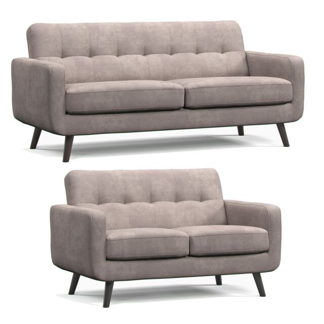 Kendal Fixed Back Graphite Boxed Arm Sofa Suite 3 + 2 Sofas by ...