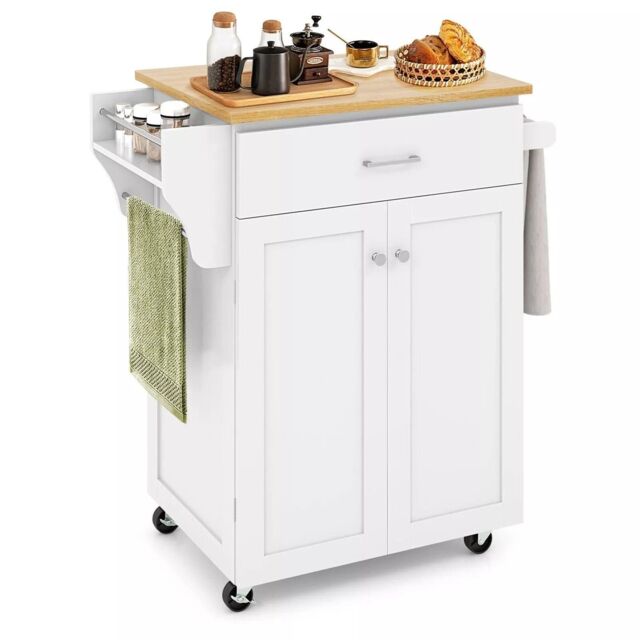 Mobile Kitchen Island Dining Room Rolling Kitchen Cart on wheels by ...