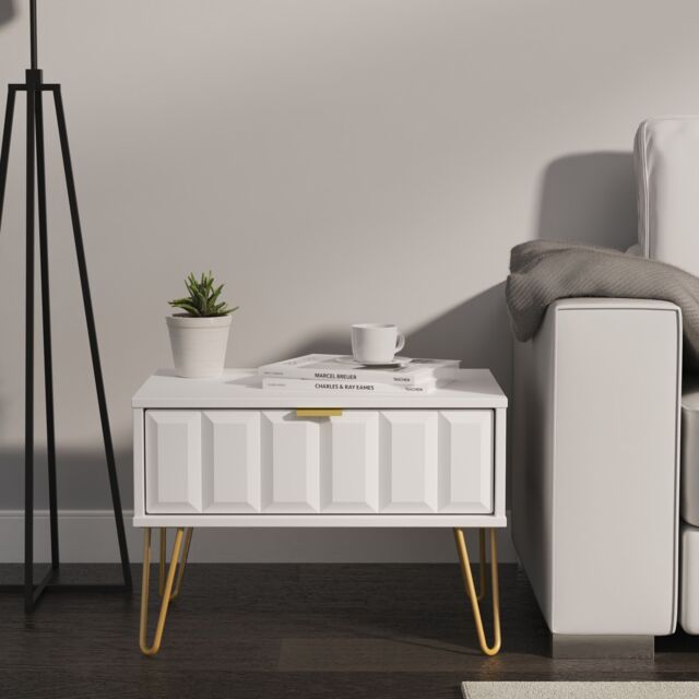 Ready Assembled 2 U Metro 1 Drawer Wide Side Table (Ready Assembled) in ...