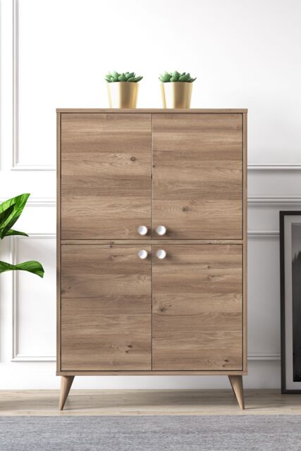 Vega Buffet Sideboard, Tall Cabinet, Storage Cupboard with 4 Doors by ...