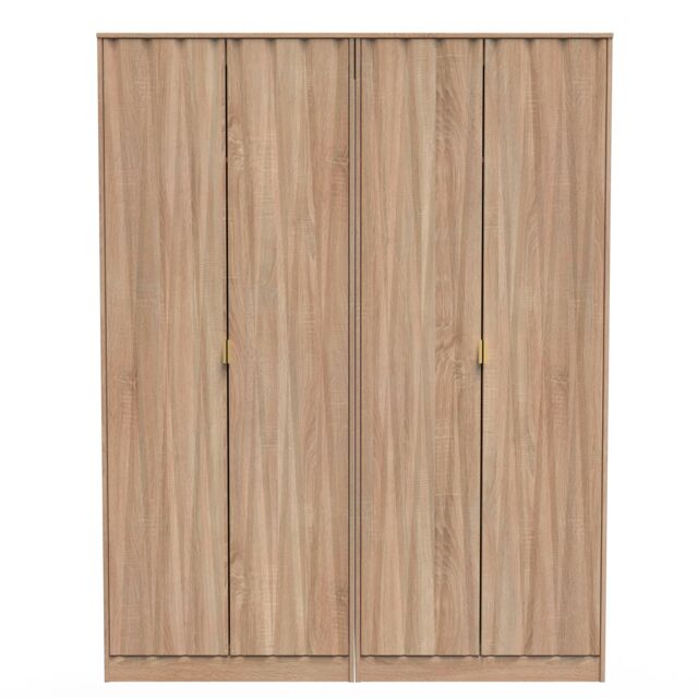 Ready Assembled 2 U Dallas Quad Wardrobe (Ready Assembled) in Light Oak ...