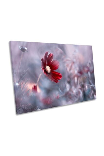Red Floral Flower Garden Modern Canvas Wall Art Picture Print by ...
