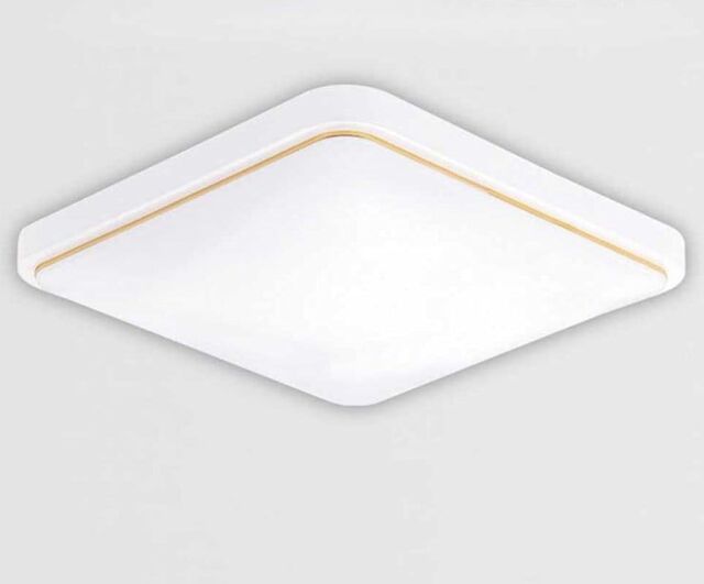 LED Ceiling Light Square Modern Light Fixture White with Gold Lines by ...