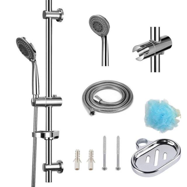 EONLION Adjustable Slider Rail Shower Riser Kit With Soap Bar Holder in ...