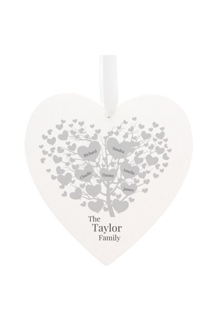 Personalised Family Tree Large Wooden Heart by Debenhams | ufurnish.com