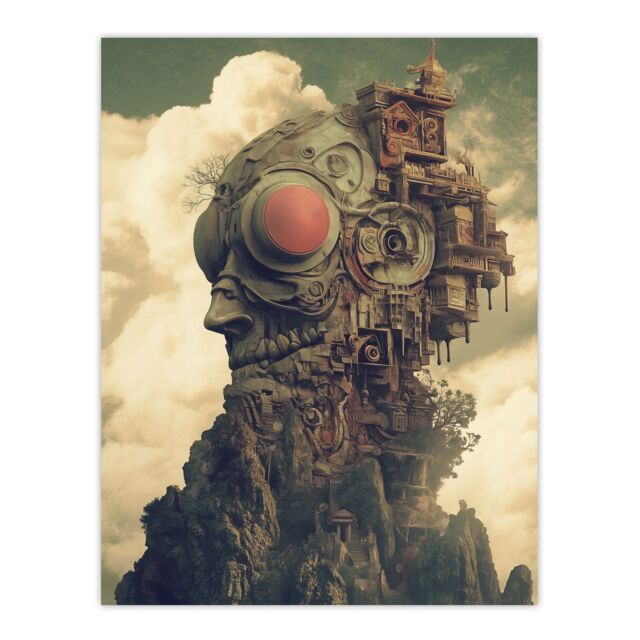 "Artery8 Sci Fi Villain Lair Castle Surreal Fantasy Art Wall Art Print ...