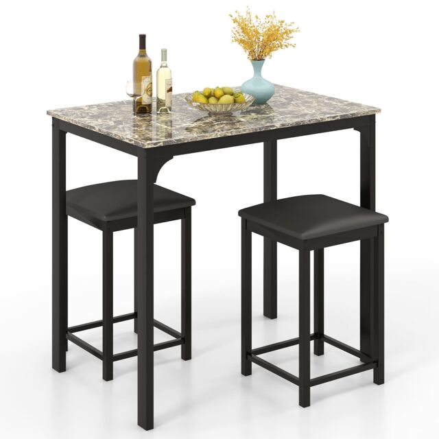 Counter-height Dining Table Set 3-Piece Bar Table Set w/1 Table Coffee ...