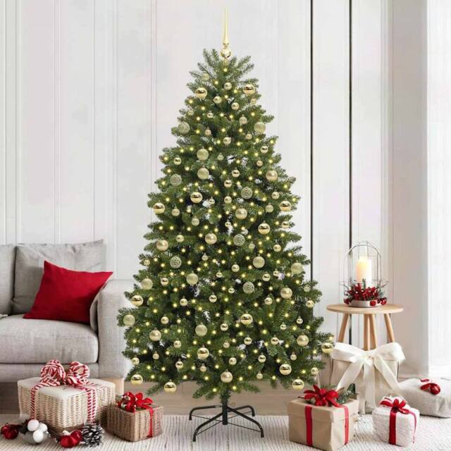 Berkfield Home Artificial Christmas Tree with Stand Green 210 cm PVC ...