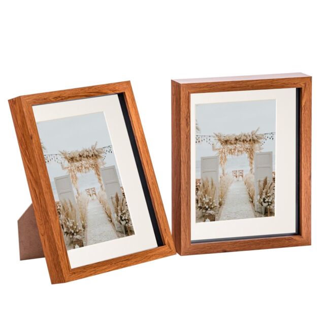 "3D Box Photo Frames - 8 x 10"" with 5 x 7"" Mount - Grey Mount - Pack ...