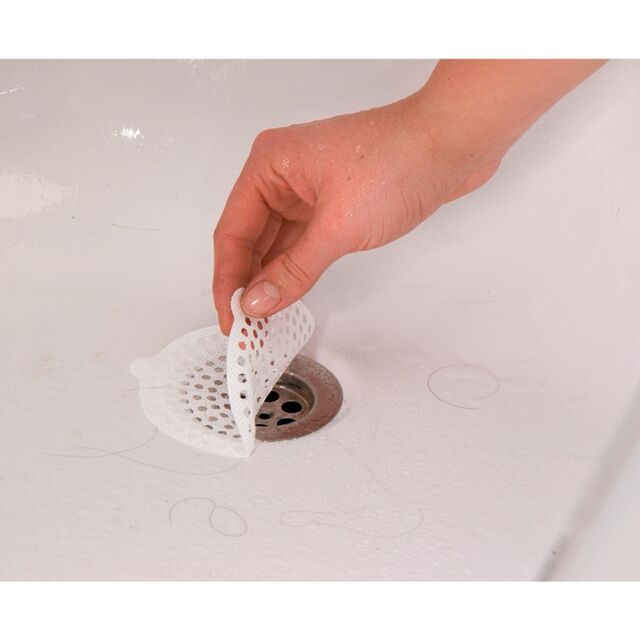 20 x Disposable Plughole Hair or Food Traps For Showers, Basins, Bath ...