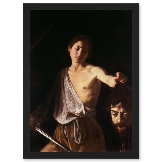 Caravaggio 1610 David With Head Goliath Painting Artwork Framed Wall ...