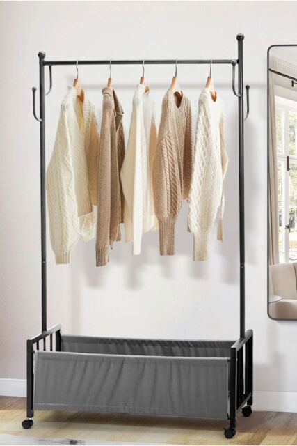 Free Standing Clothes Rack with Basket by Debenhams | ufurnish.com