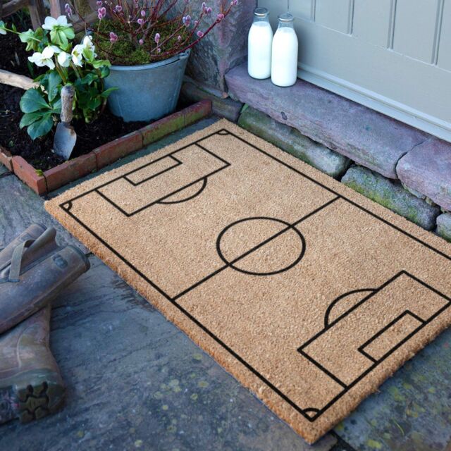 Artsy Mats Football Pitch Doormat (90 x 60cm) in Brown - Size: 90 cm x ...