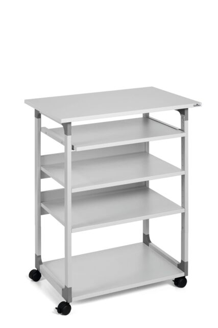 Durable Adjustable Mobile PC Computer Desk Workstation Trolley on ...