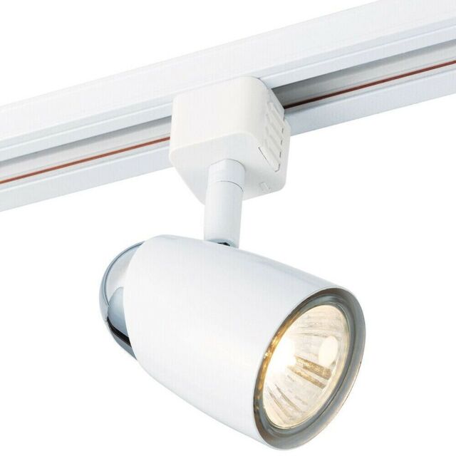 Loops Adjustable Tilt Ceiling Track Spotlight Gloss White 50W Max GU10 ...