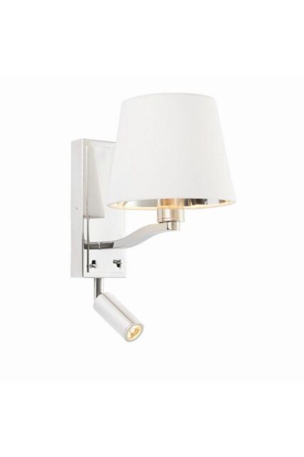 Harvey Flexi Wall Lamp With Led Reading Light Bright Nickel Plate ...