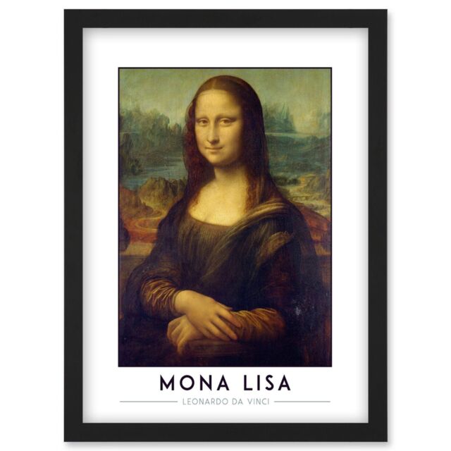 Leonardo Da Vinci Mona Lisa Portrait Painting Artwork Framed Wall Art ...