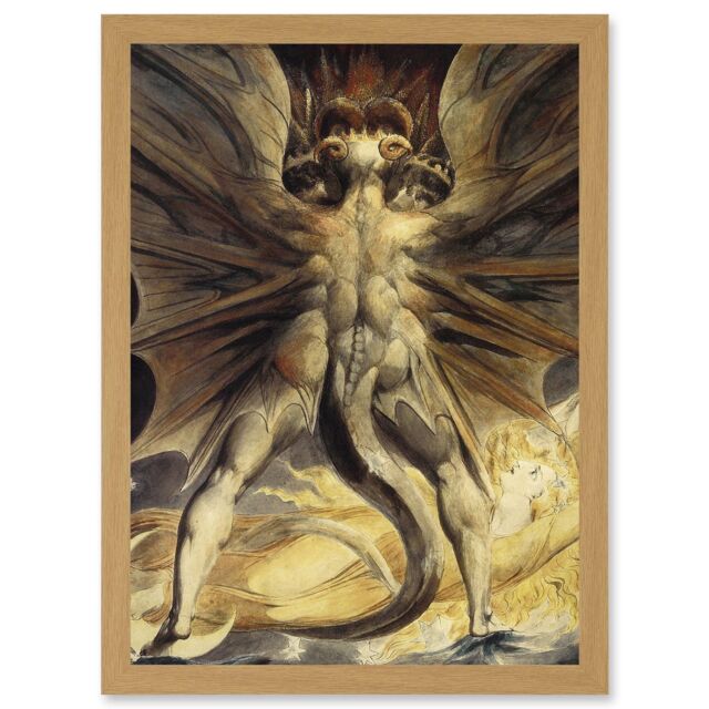 William Blake Great Red Dragon Satan Woman Clothed Sun 1805 A4 Artwork ...