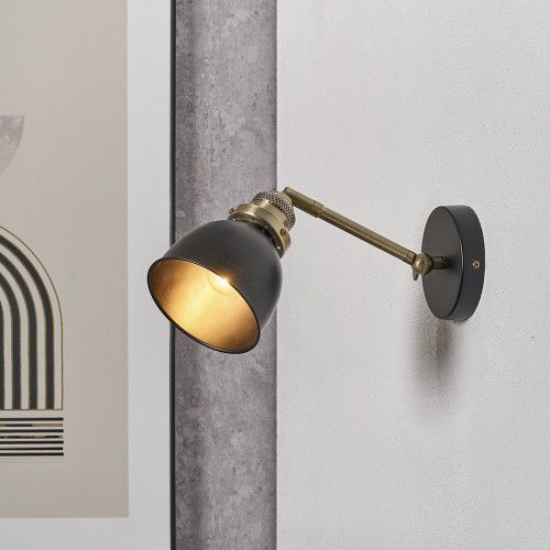 Black and Gold Task Wall Light by Debenhams | ufurnish.com