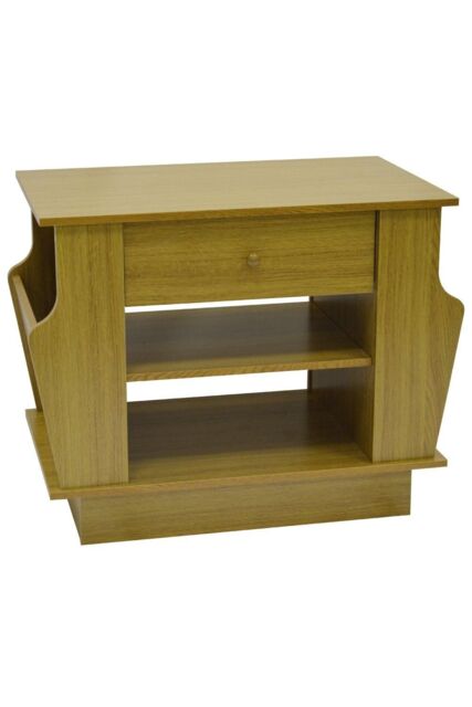 'Companion' - Storage Side End Table With Magazine Rack - Oak by ...