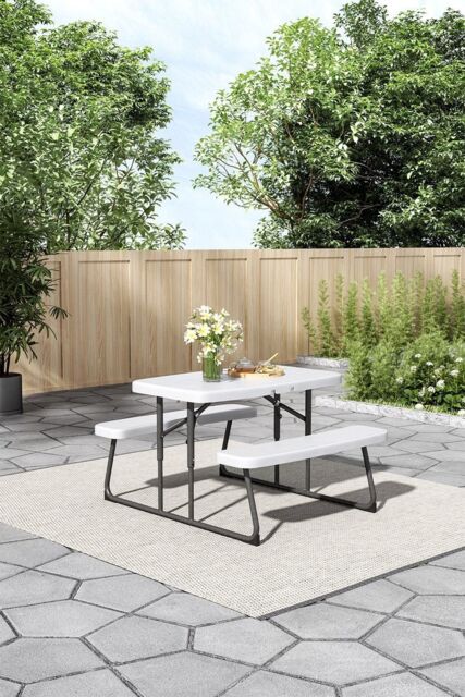 Foldable Outdoor Picnic Table and Bench Set for Kids by Debenhams ...