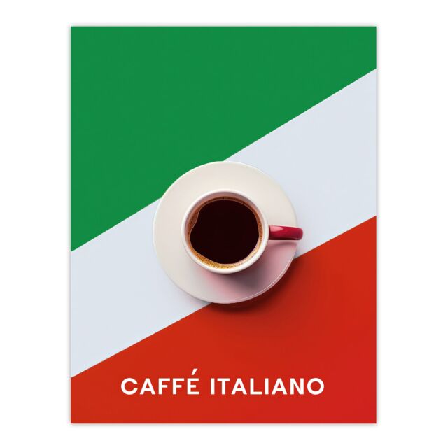 "Artery8 Italian Coffee Cup Aerial View Advert Design Wall Art Print ...