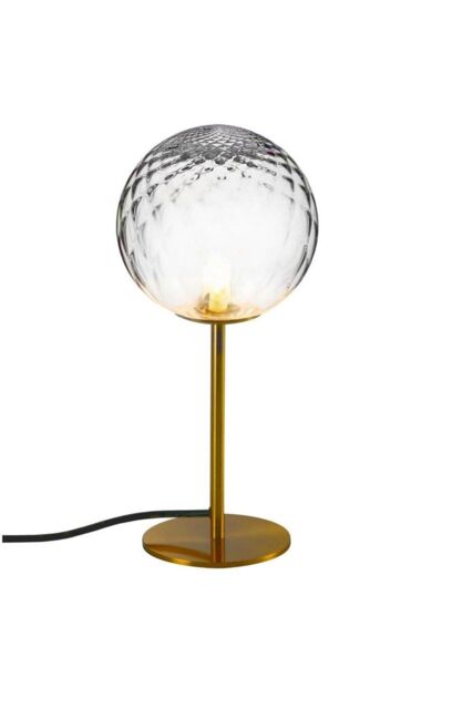 Dixon Brushed Gold and Clear Glass Globe Diffuser Table Lamp Light by ...