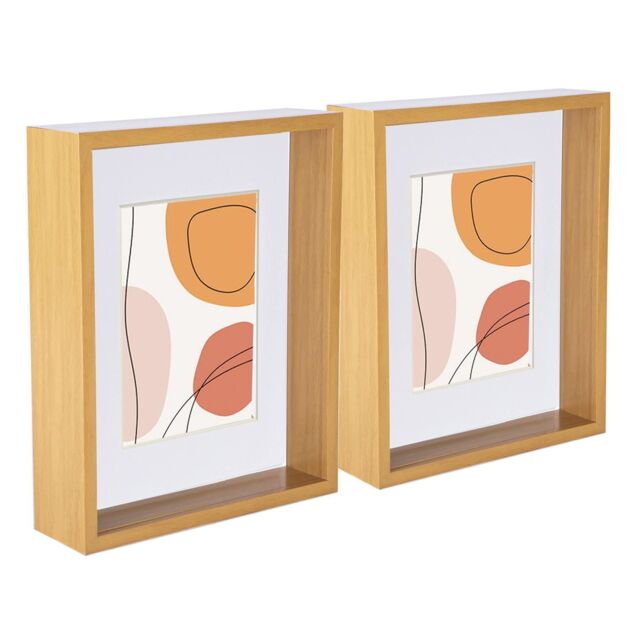"Nicola Spring 3D Deep Box Photo Frames - 8 x 10"" with 5 x 7"" Mount ...