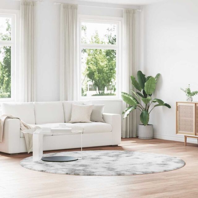 Berkfield Home Shaggy Rug High Pile NAVARRA Light Grey 240x240 cm ...
