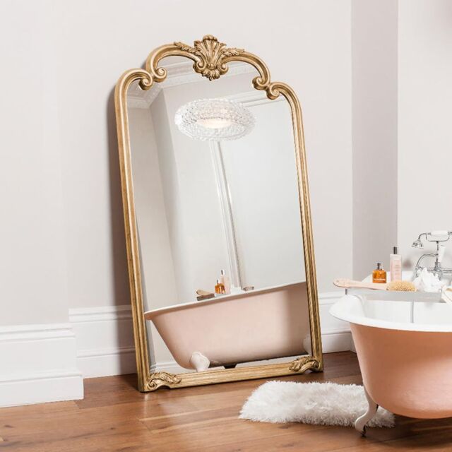 Extra Large Ornate Frame Leaner Wall Mirror Antique Gold 184 x 104cm by ...