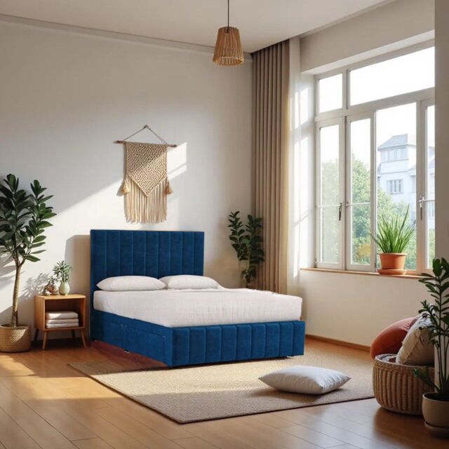 "Paris Bed & Mattress, 2 Drawers Same Side & 24""Headboard+12 ...