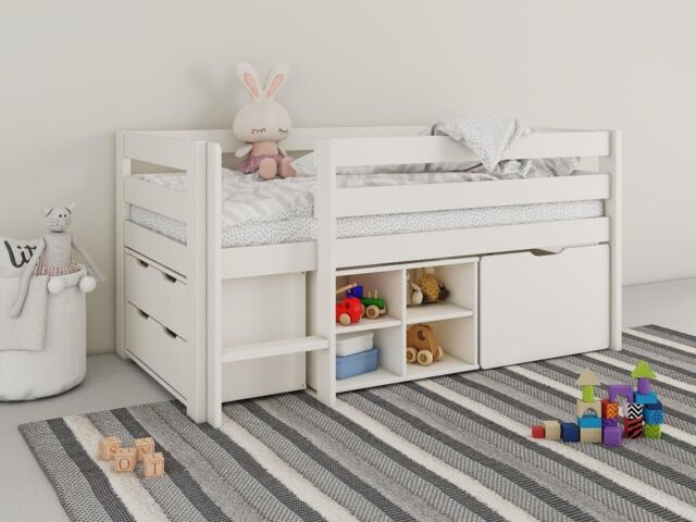 Shorty Mid Sleeper Bed with Full Set by Debenhams | ufurnish.com