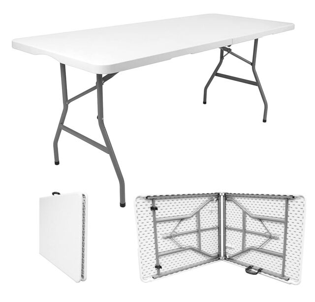 Royalford Folding Table 6ft Outdoor Garden Foldable Snack Dining Table ...