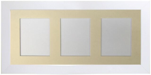 Metro White Frame with Ivory Mount for 3 Image Sizes 7 x 5 Inch by ...