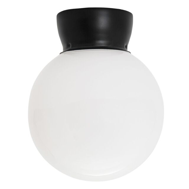 Happy Homewares Traditional Metal & Opal Glass Globe IP44 Bathroom ...