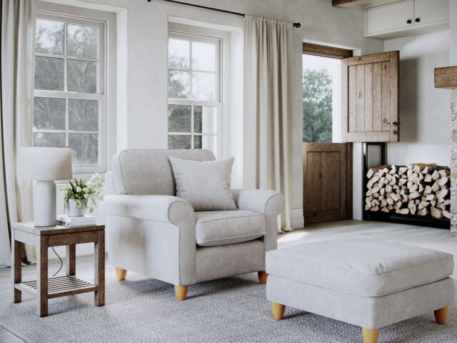 Flora Armchair Glory Pearl by Debenhams | ufurnish.com