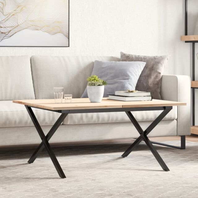 Berkfield Home Coffee Table Legs X-Frame 70x60x43 cm Steel in Black ...
