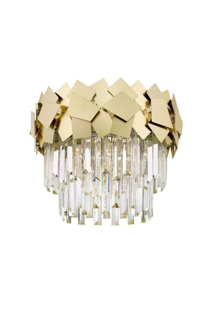 Celine Crystal Laser Cut 5 Light SemiFlush Gold by Debenhams | ufurnish.com