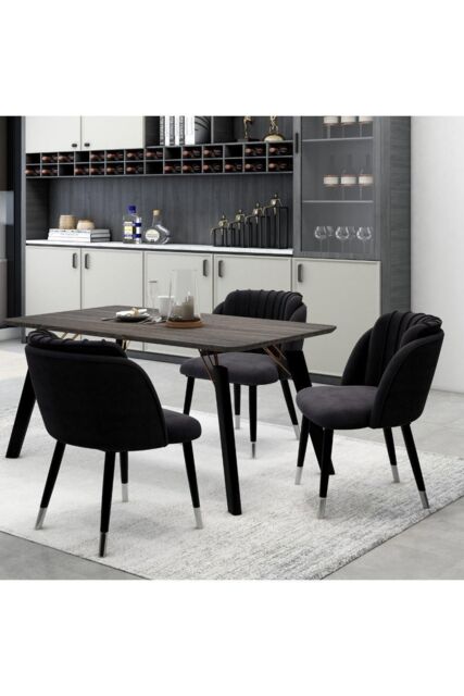 ''Milano Duke' Dining Set with an Black Table and 4 Dining chairs by ...