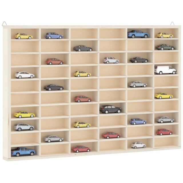 Berkfield Home Wall Display Cabinet with 60 Compartments 60x4.5x40.5 cm ...